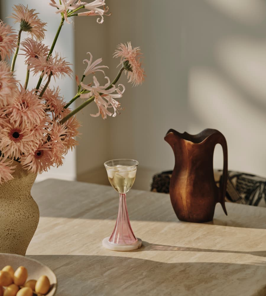 Elliot Dining Table, Travertine