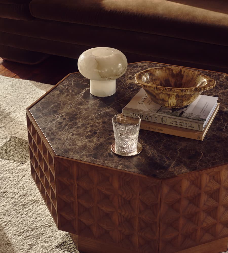 Dante Coffee Table, Dark Emperador Marble