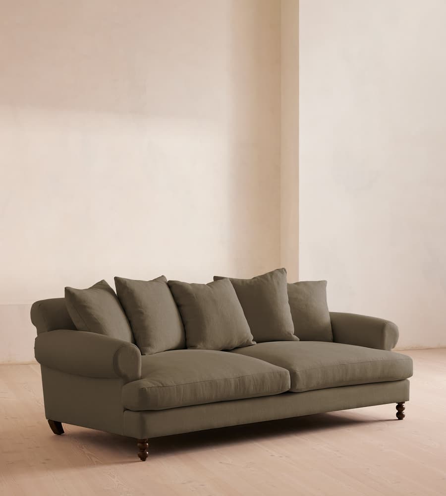 Audrey Three Seater Sofa, Linen, Sage