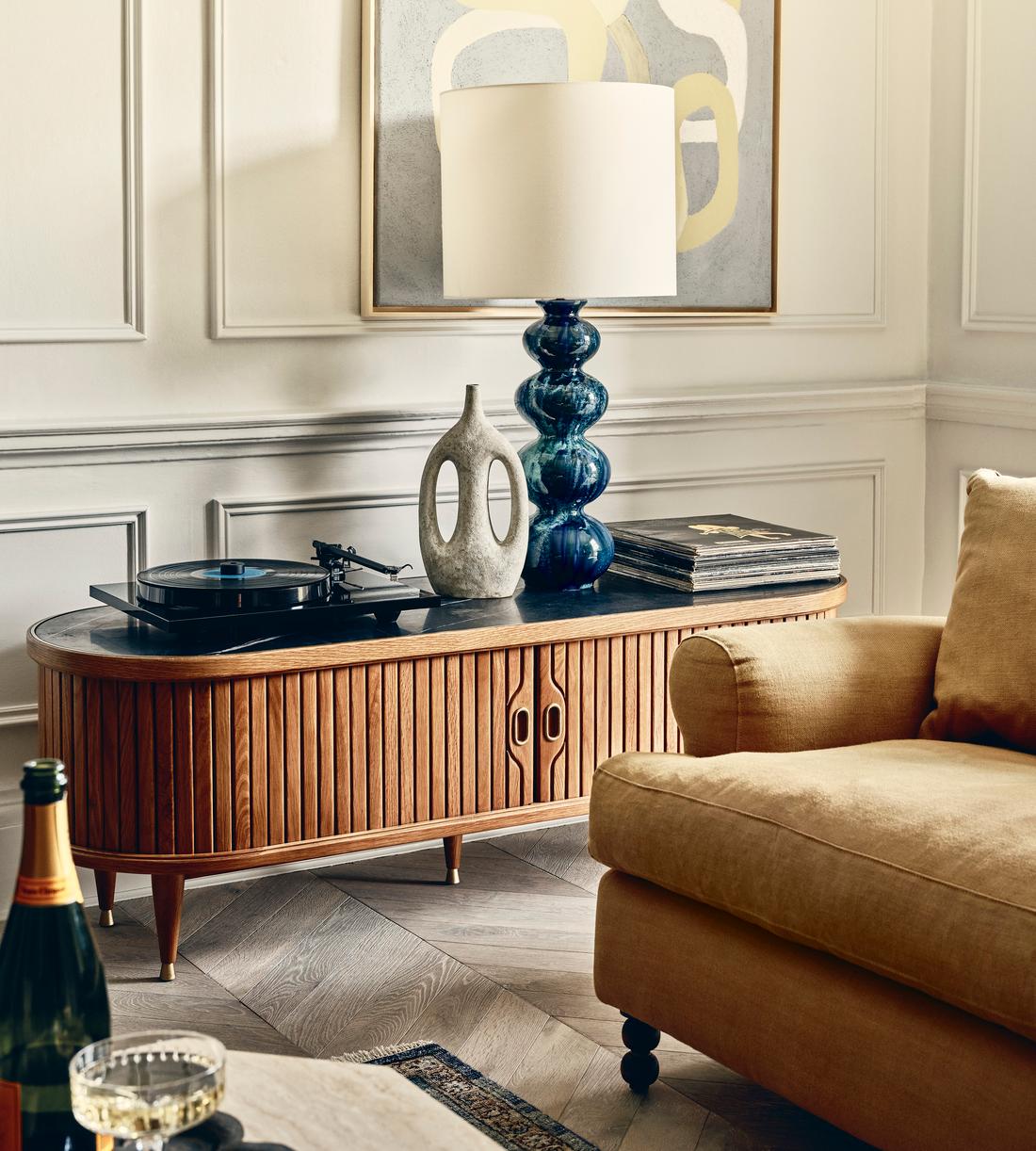 Nora Tambour Media Unit Black Marquina Marble