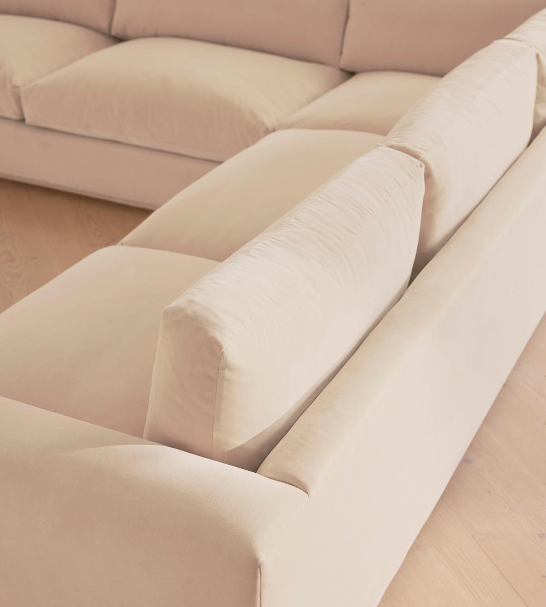 Mossley Corner Sofa Velvet Porcelain US