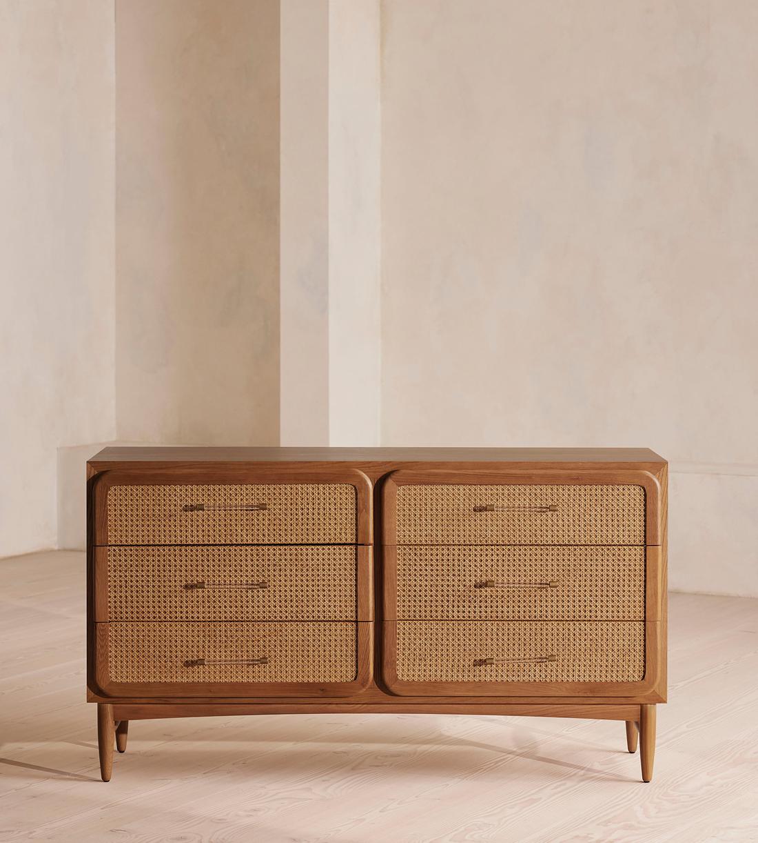 Oscar Cane Oak 6 Drawer Dresser