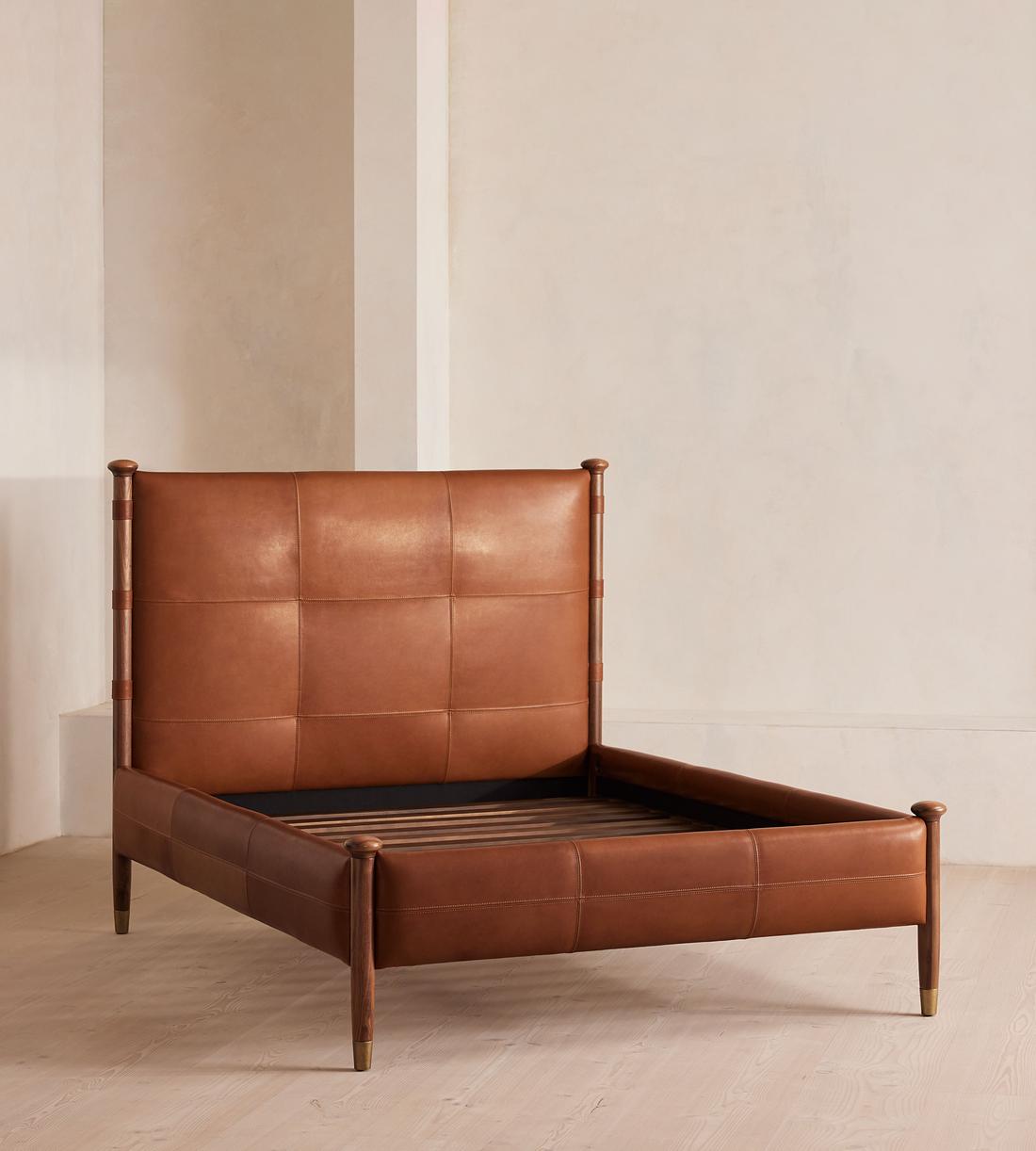 Paolo Bed Sycamore Leather King US