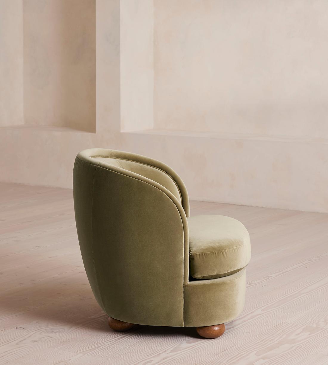 Velvet tub armchair store