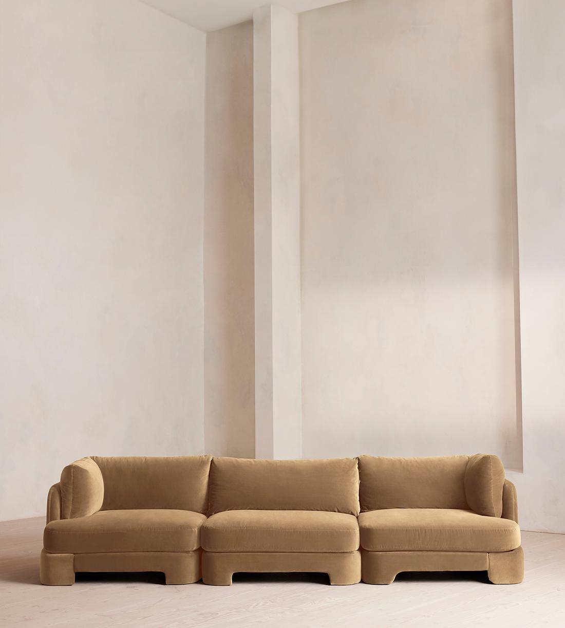 Odell Modular Sofa Four Seater Velvet Camel