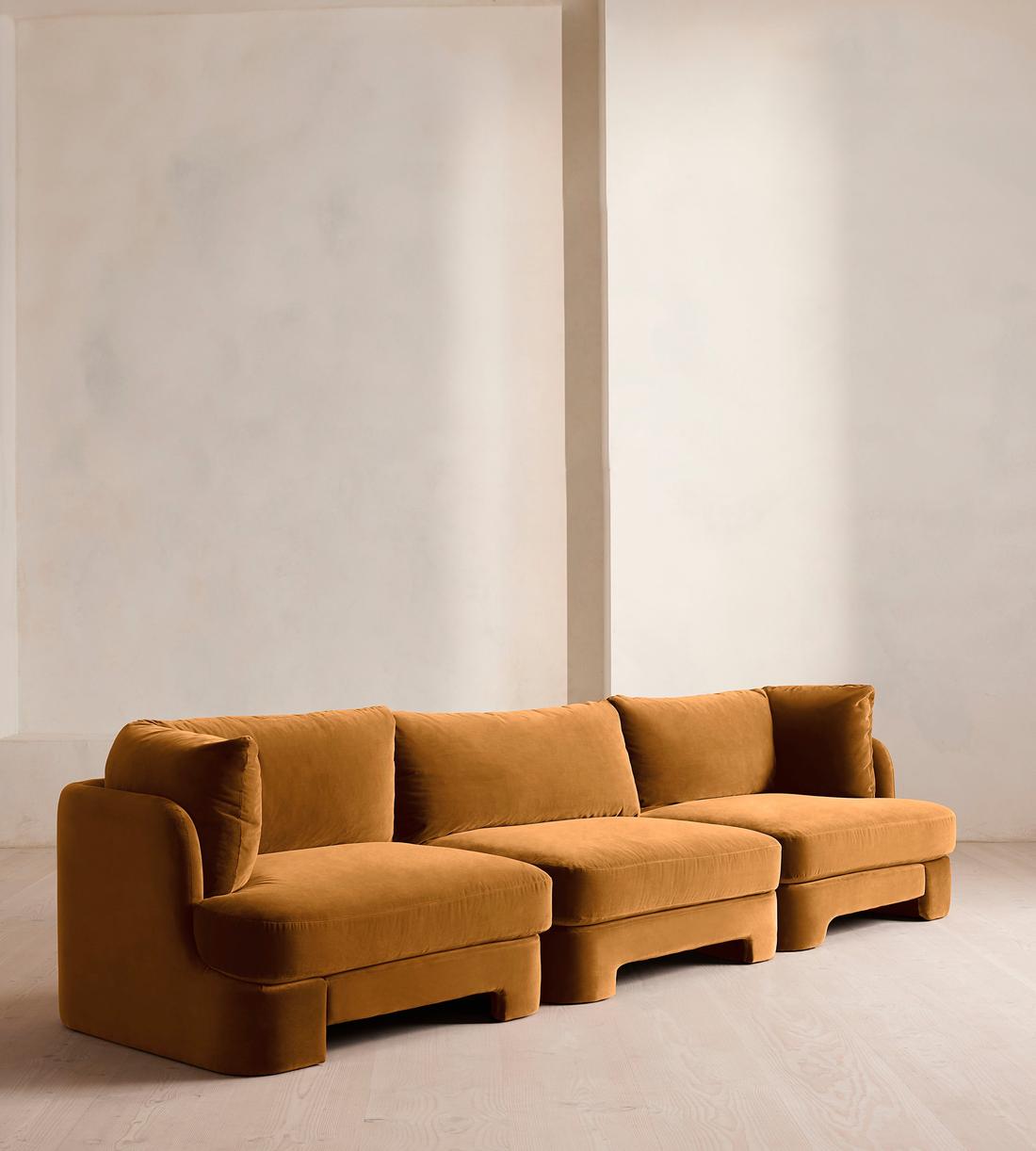 Ochre velvet sofa store