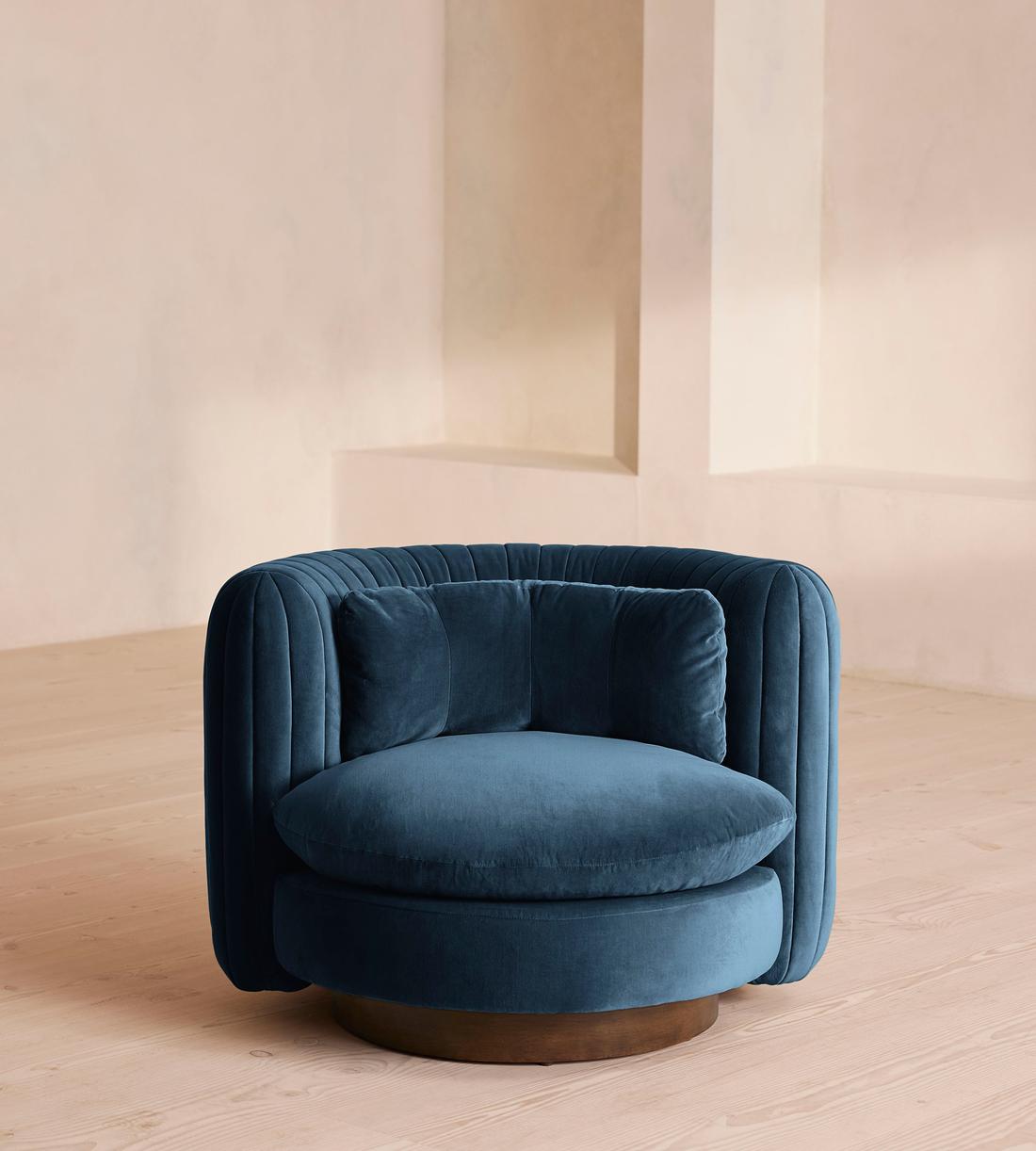 Royal blue armchair store