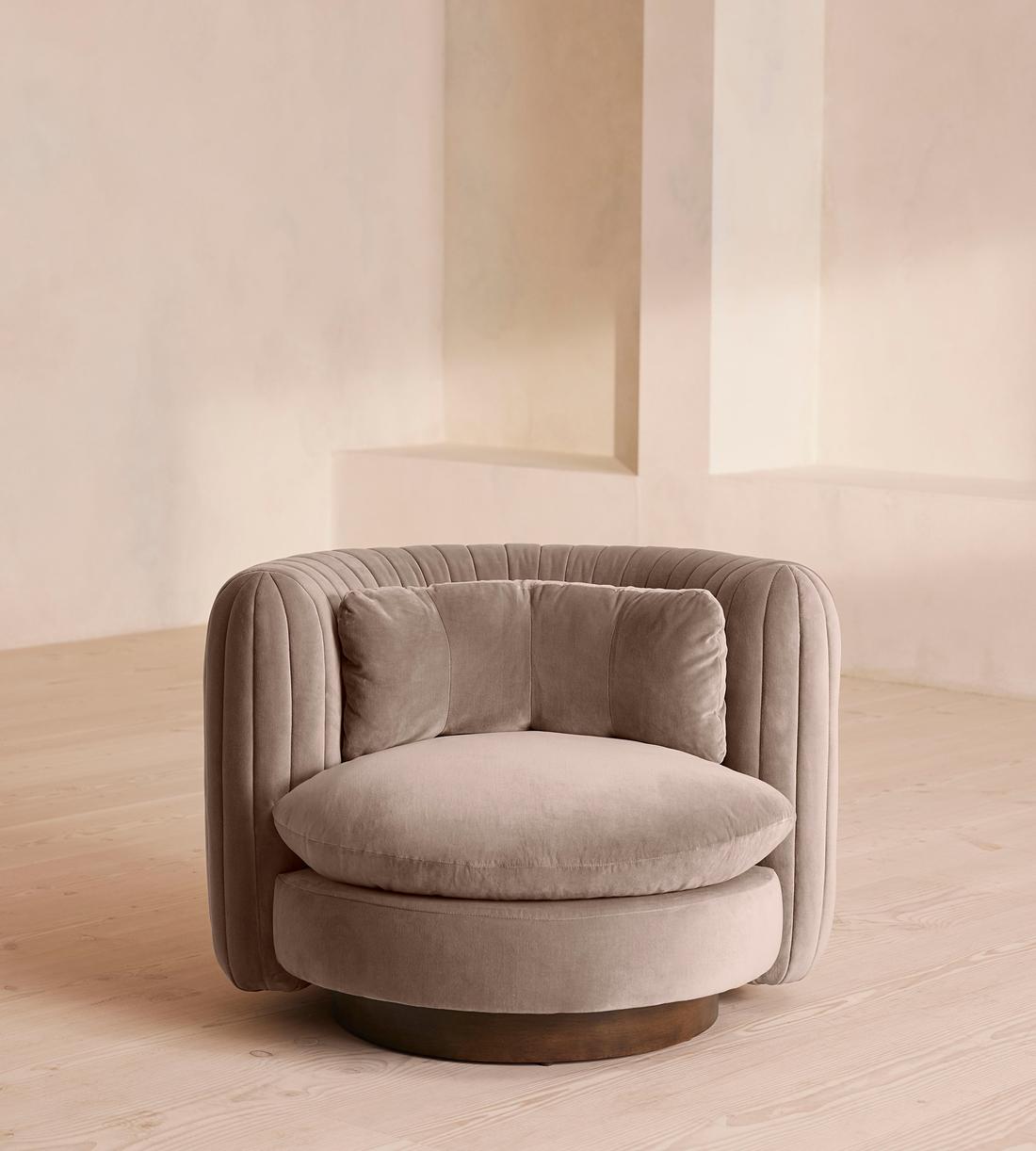Taupe armchair store
