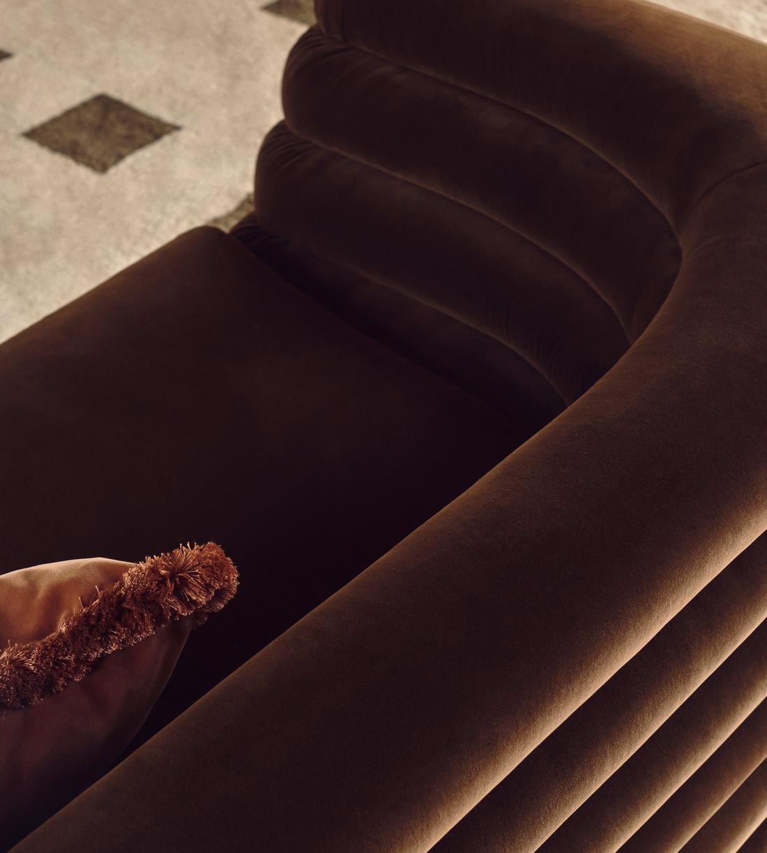 Laura Three Seater Sofa Velvet Chocolate