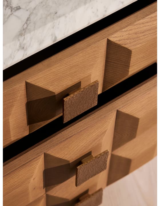 Marius Bedside Table, Small, Arabescato Corchia Marble - Soho Home