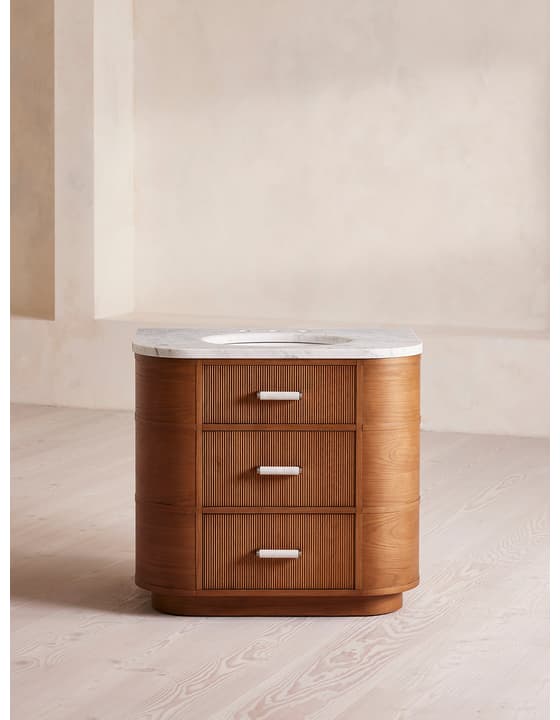 Witley Single Vanity Unit, Carrara Marble - Soho Home