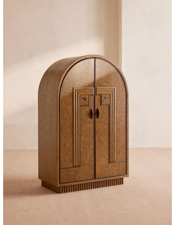 Benedict Bar Cabinet, Oak Burl - Soho Home