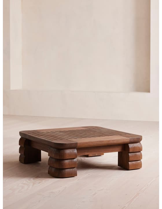 Lucca Coffee Table, Wirebrushed Stained Teak - Soho Home
