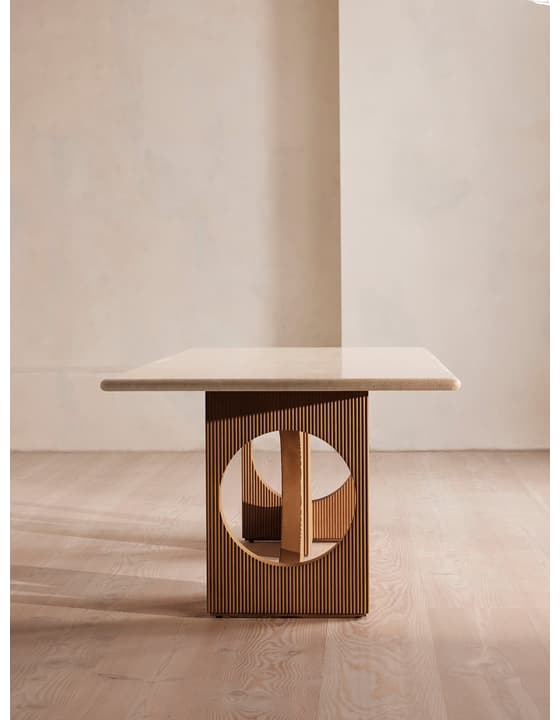 Elliot Dining Table, Travertine - Soho Home