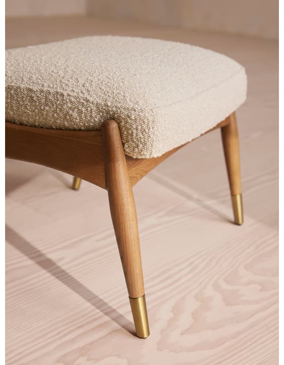 Theodore Footstool, Boucle, Natural - Soho Home