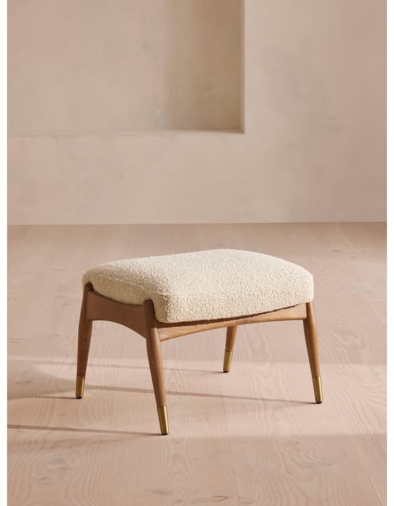 Theodore Footstool, Boucle, Natural - Soho Home