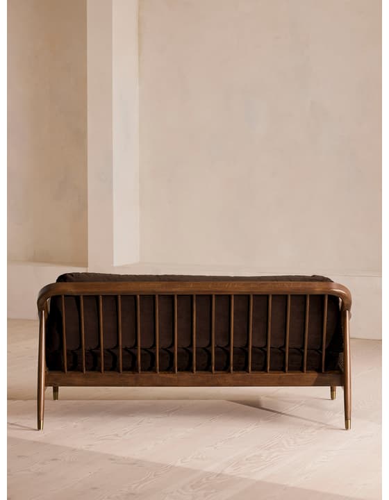 Atlanta Three Seater, Velvet, Chocolate Brown, US - Soho Home