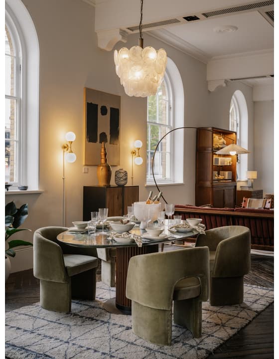 Murcell Oval Dining Table, Brazilian Green Marble, Diffused - Soho Home