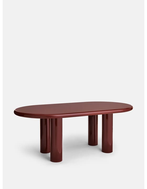 Geona Dining Table, High Gloss Lacquer, Bordeaux - Soho Home