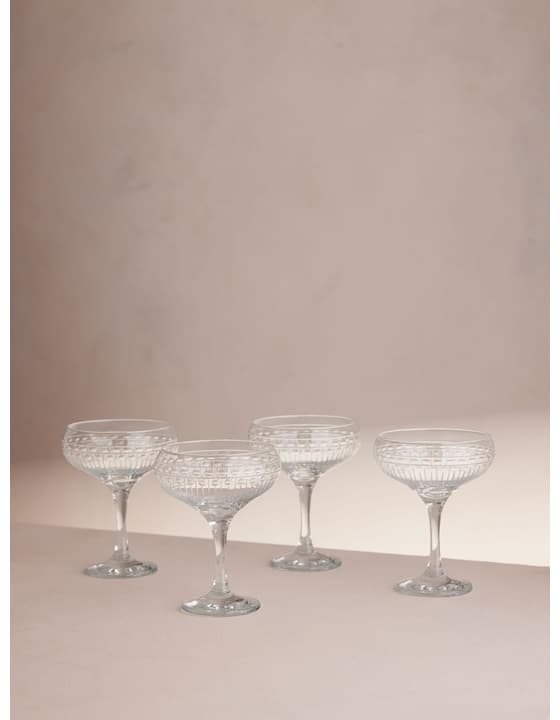 Etched Coupe, Set of Four - Soho Home
