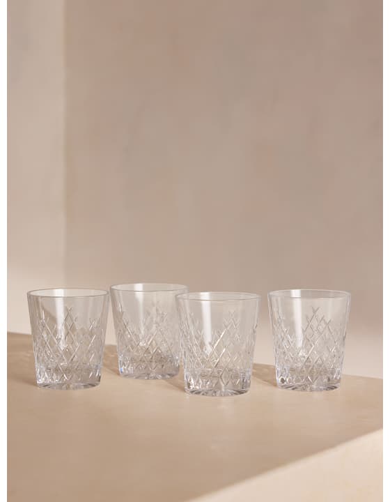Barwell Cut Crystal Rocks Glass, Set of Four - Soho Home