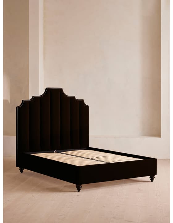 Gerrard Bed, Double, Velvet, Chocolate - Soho Home
