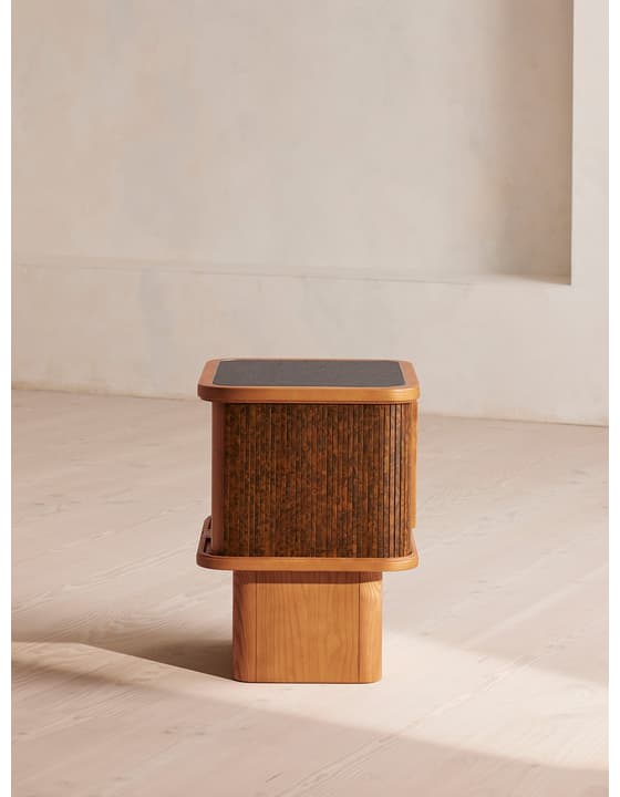Micah Bedside Table, Walnut Burl - Soho Home