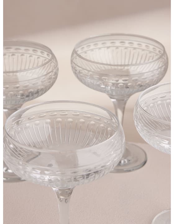 Etched Coupe, Set of Four - Soho Home