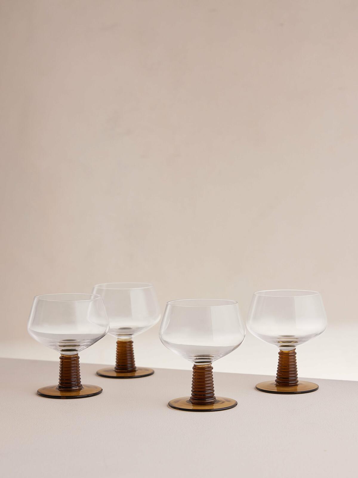 Bennett Coupe Glass, Sepia, Set of Four - Soho Home