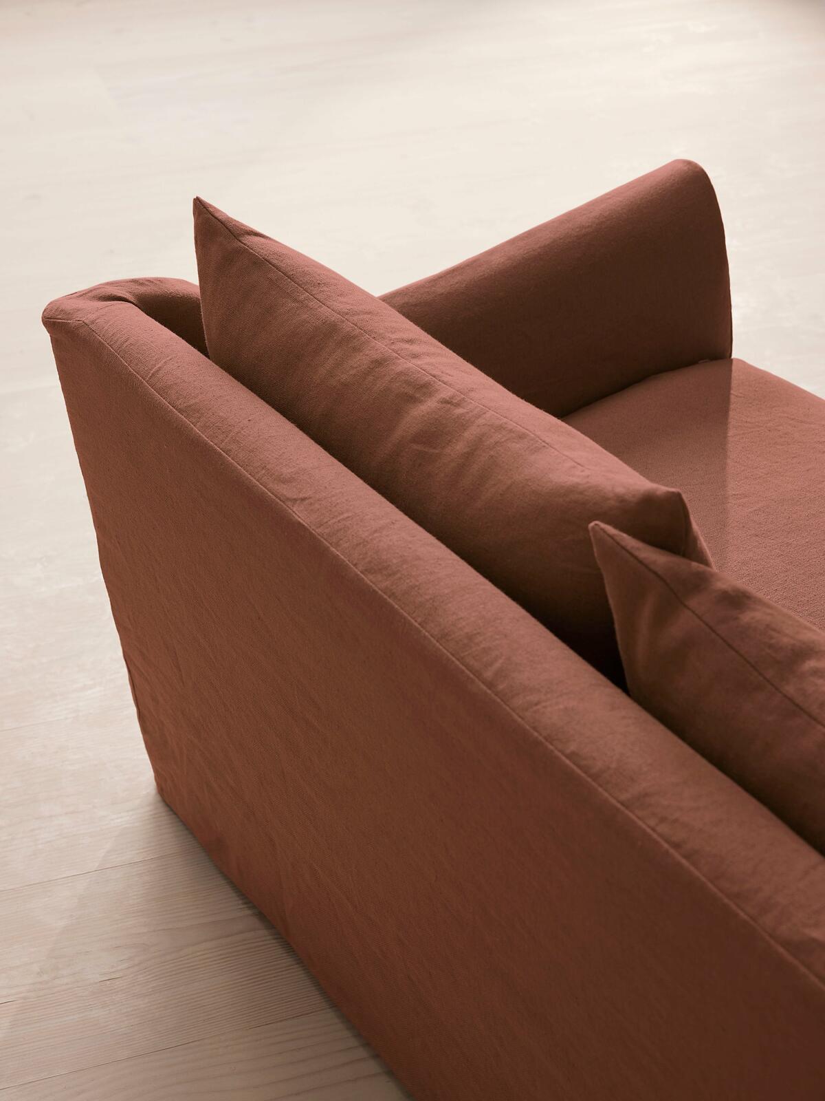 Roma Four Seater Sofa, Linen, Sienna, US - Soho Home