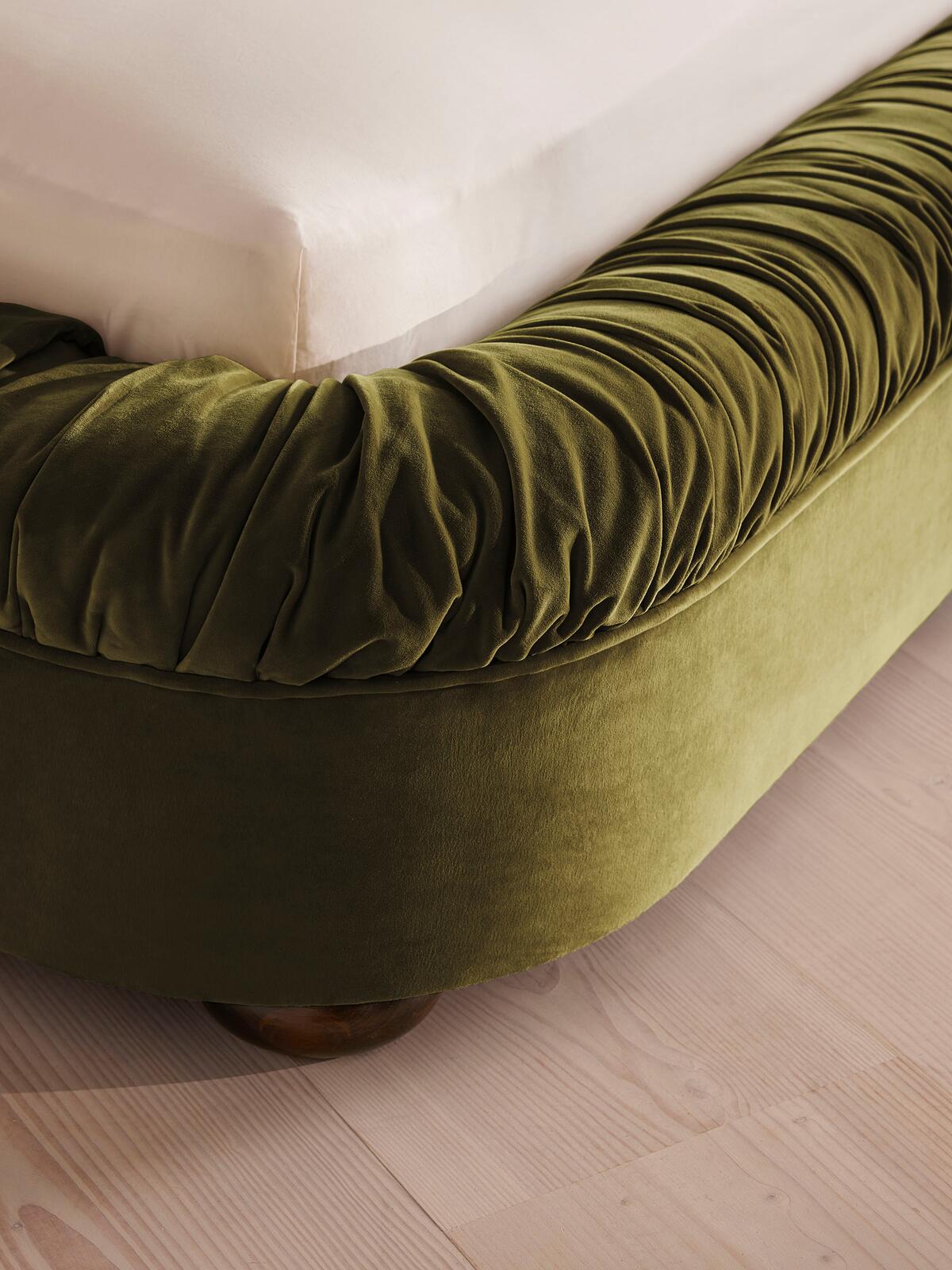 Vara Bed, California King, Velvet, Olive, US - Soho Home