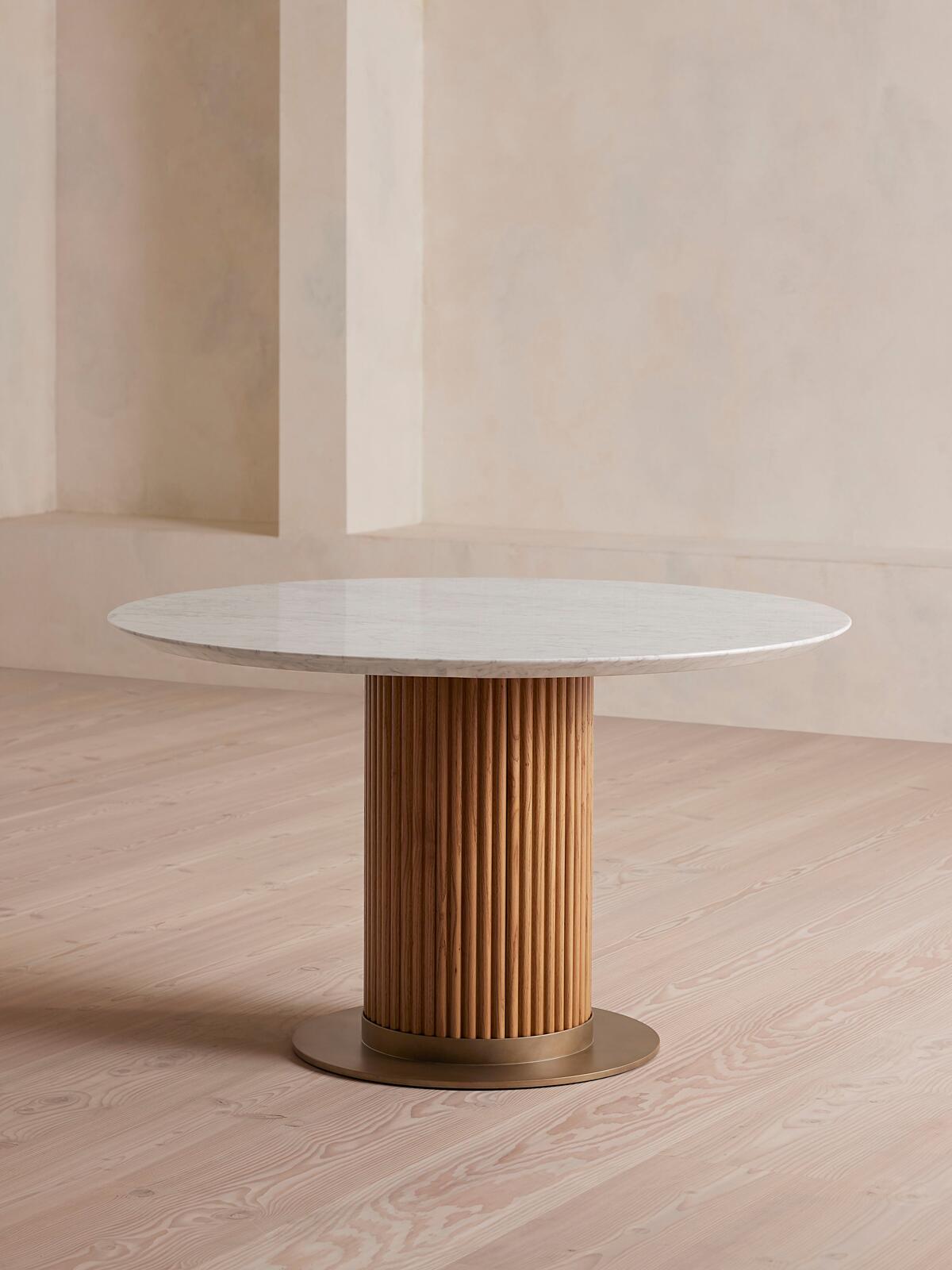 Murcell Round Dining Table, Carrara Marble - Soho Home