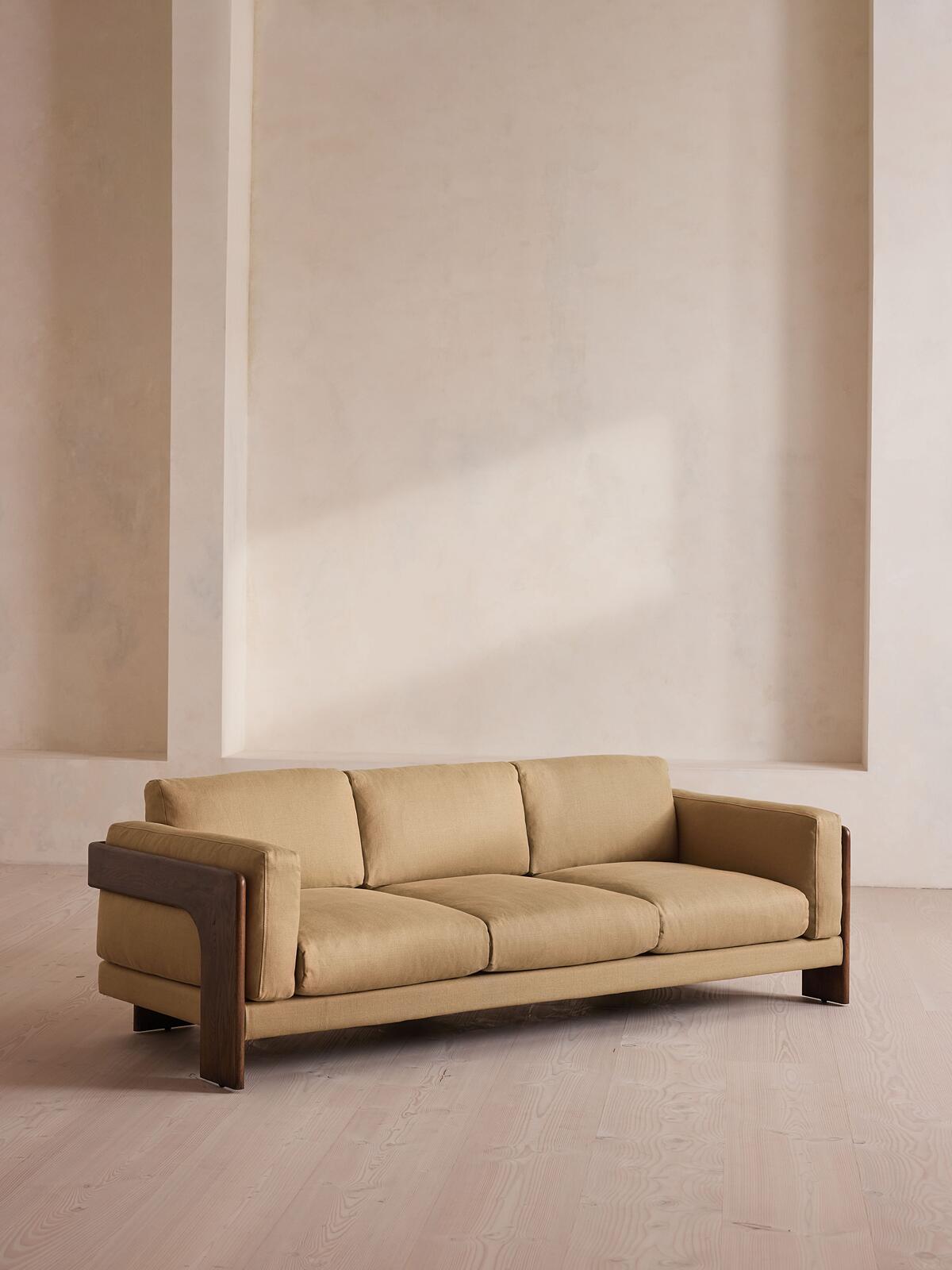 Marcia Three Seater Sofa, Linen, Wheat - Soho Home