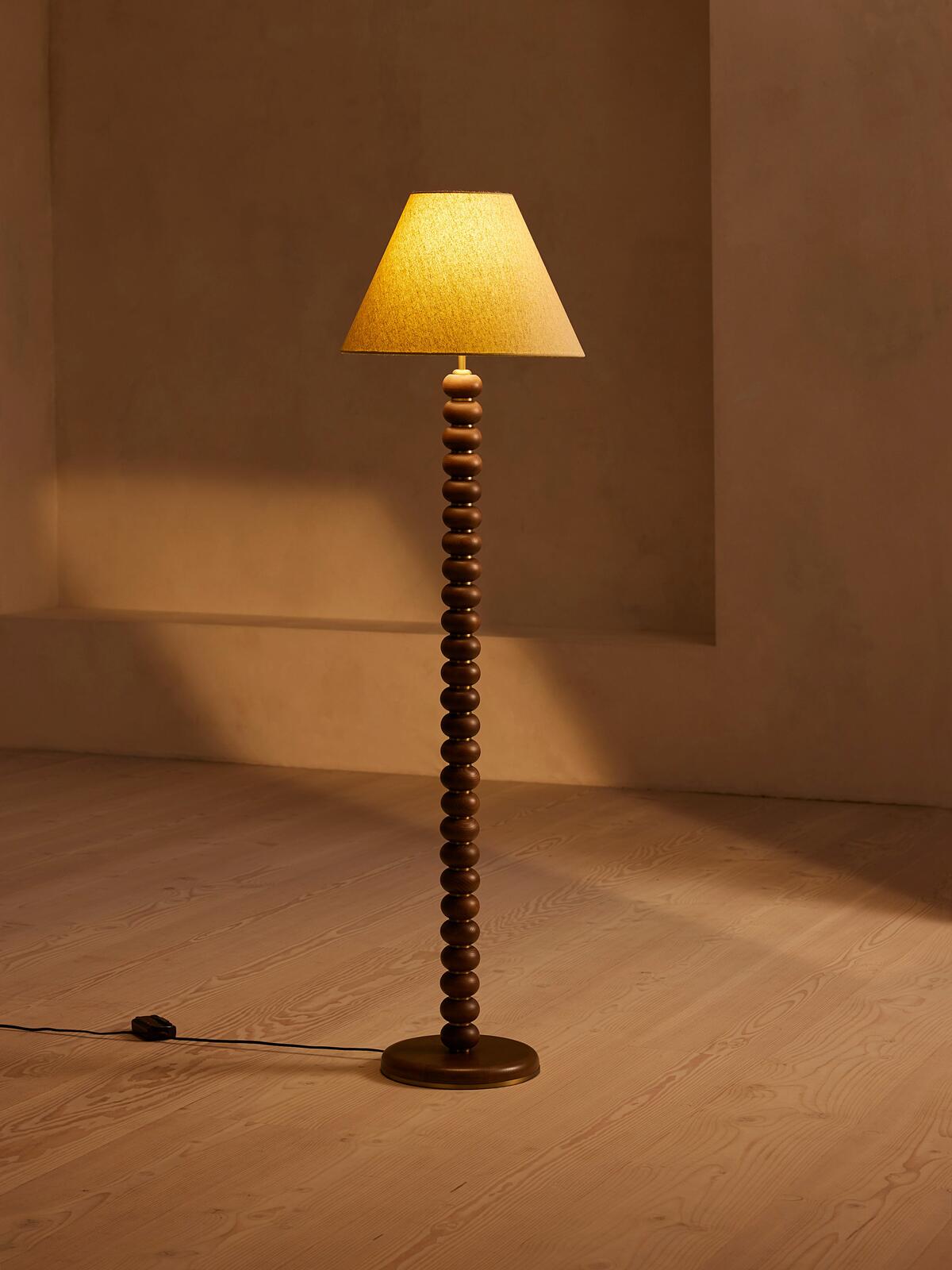 Greyson Floor Lamp, Oak, Tall - Soho Home