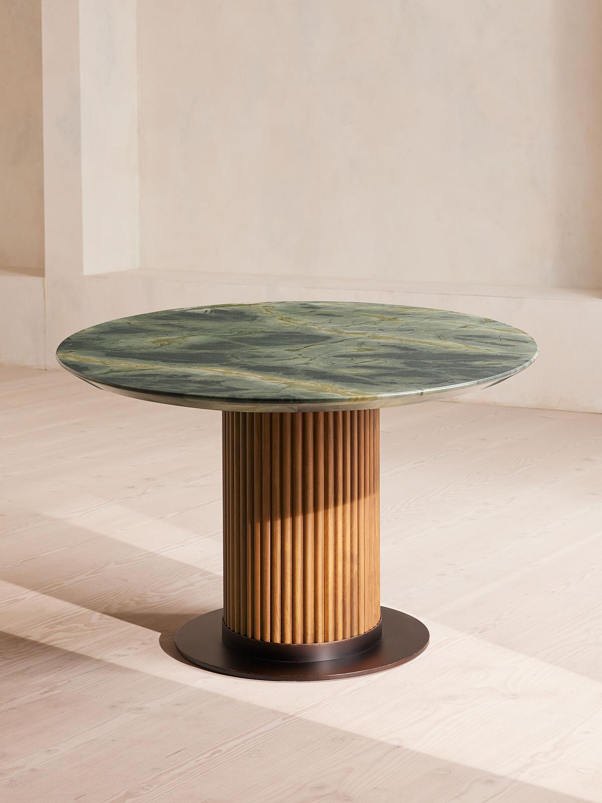 Murcell Oval Dining Table, Brazilian Green Marble - Soho Home