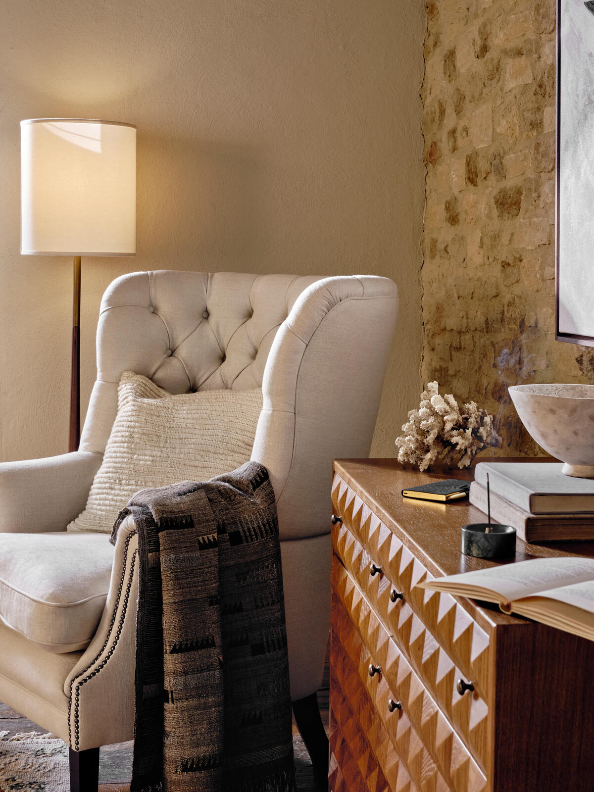 House Porter Chair, Linen Natural - Soho Home