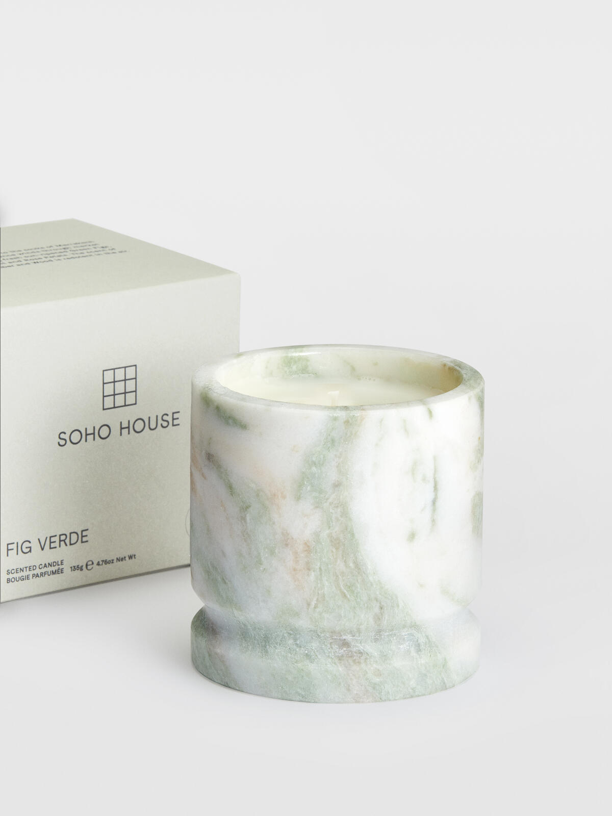 Verona Fig Verde Candle, Onyx Marble Small 135g - Soho Home