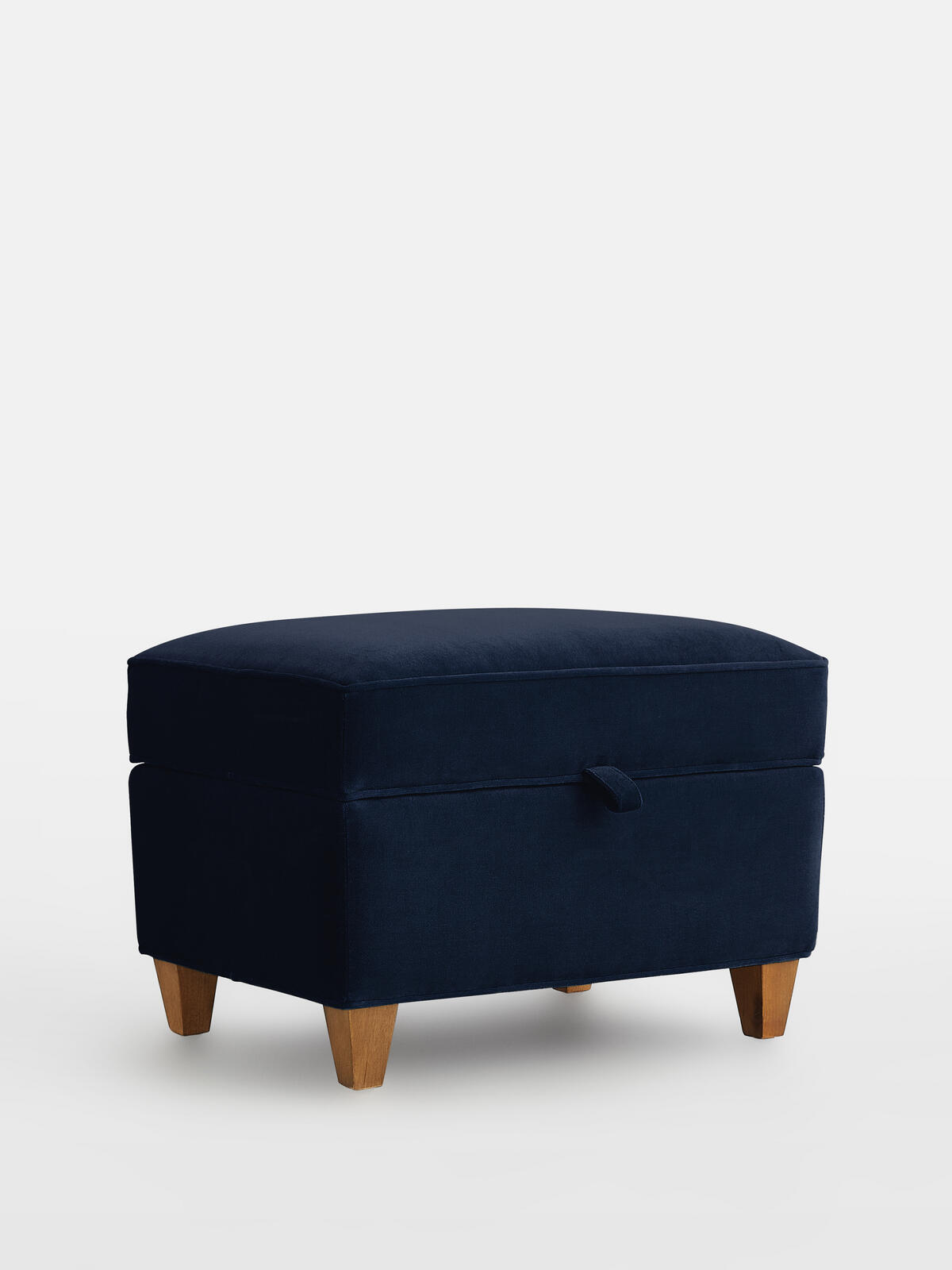 Dora Storage Footstool, Velvet Indigo, US - Soho Home
