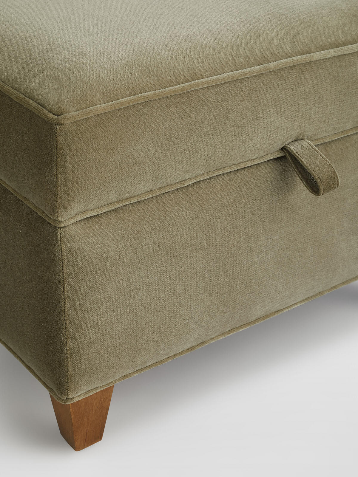 Dora Storage Footstool, Velvet Fern, US - Soho Home