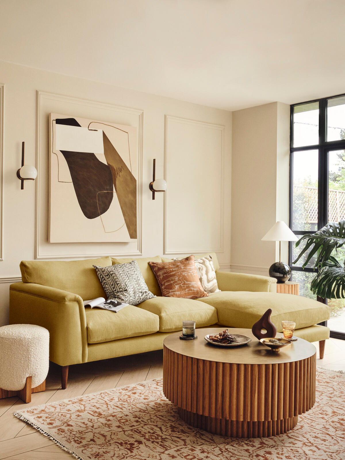 Reya Chaise-end Sofa Linen, Antelope - Soho Home