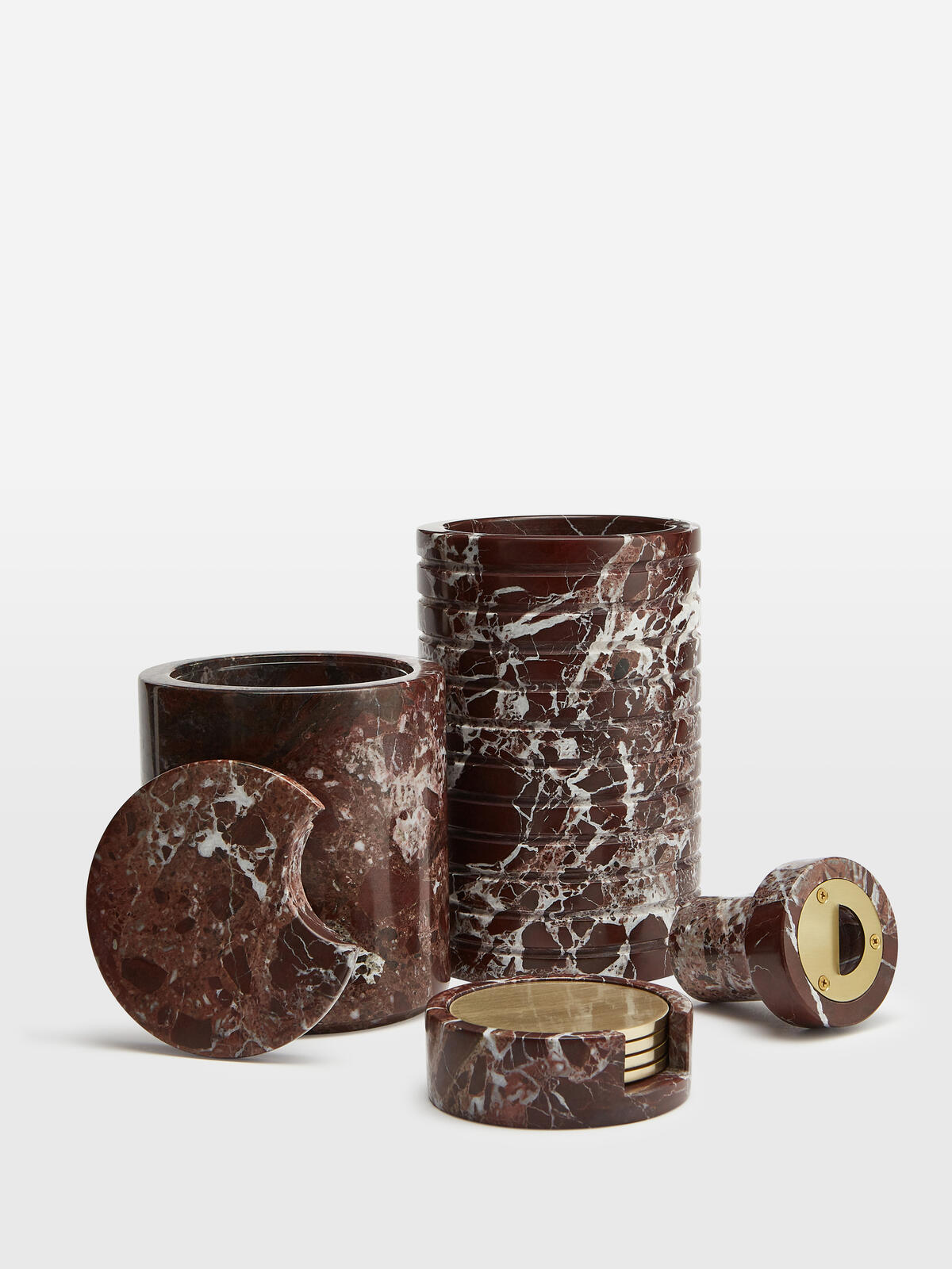 Pavel Red Marble Ice Bucket - Soho Home