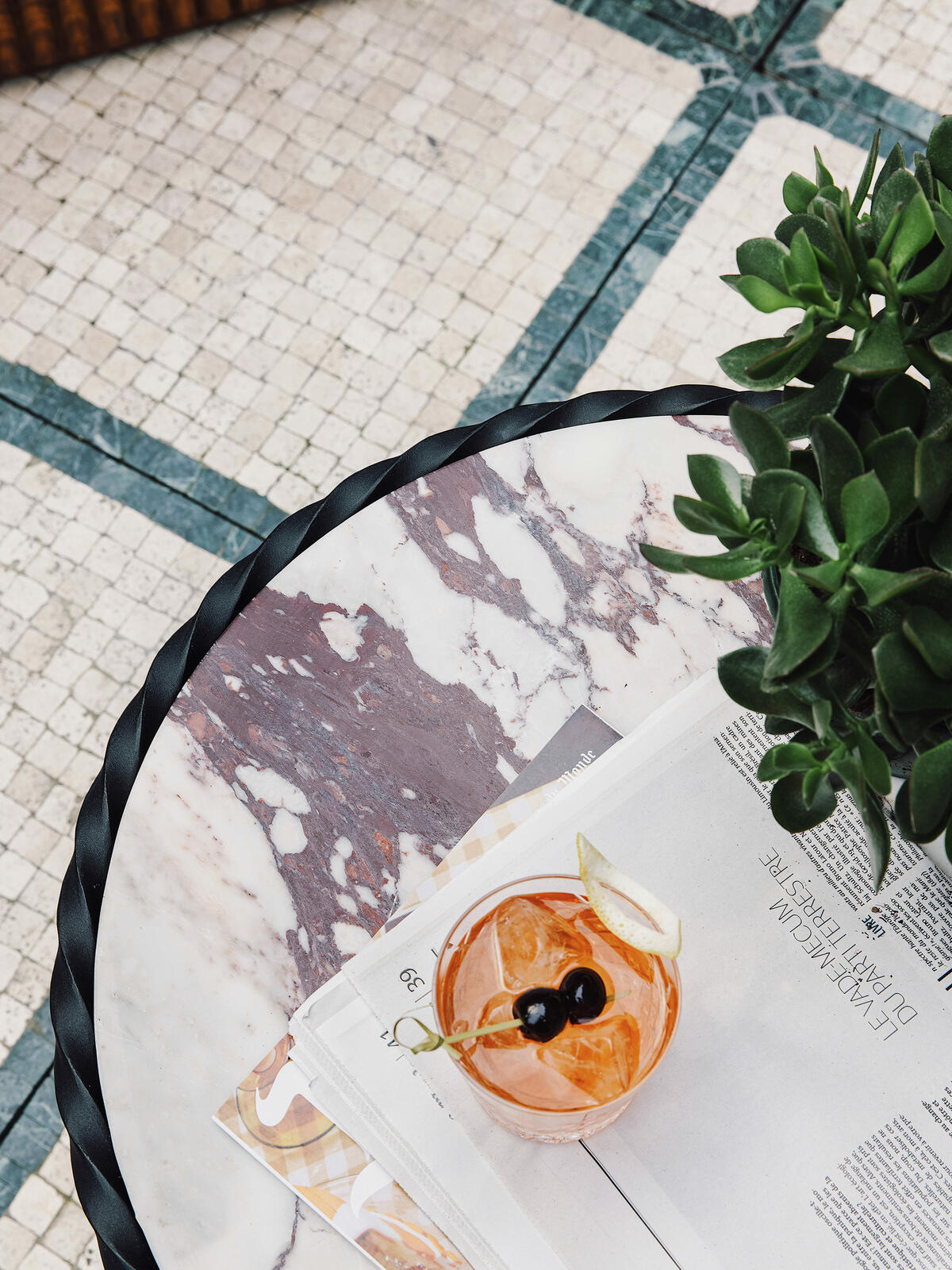 Limited Edition Paris Side Table, Red Marble - Soho Home