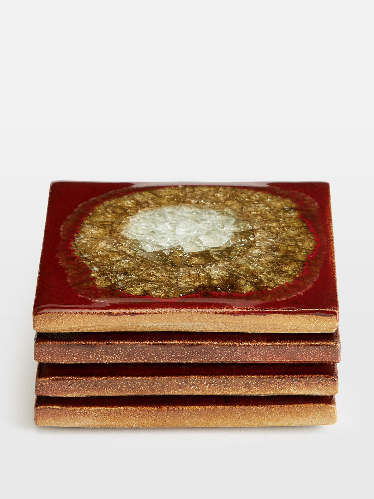 Lyndale Ceramic Coasters, Red, Set of Four - Soho Home