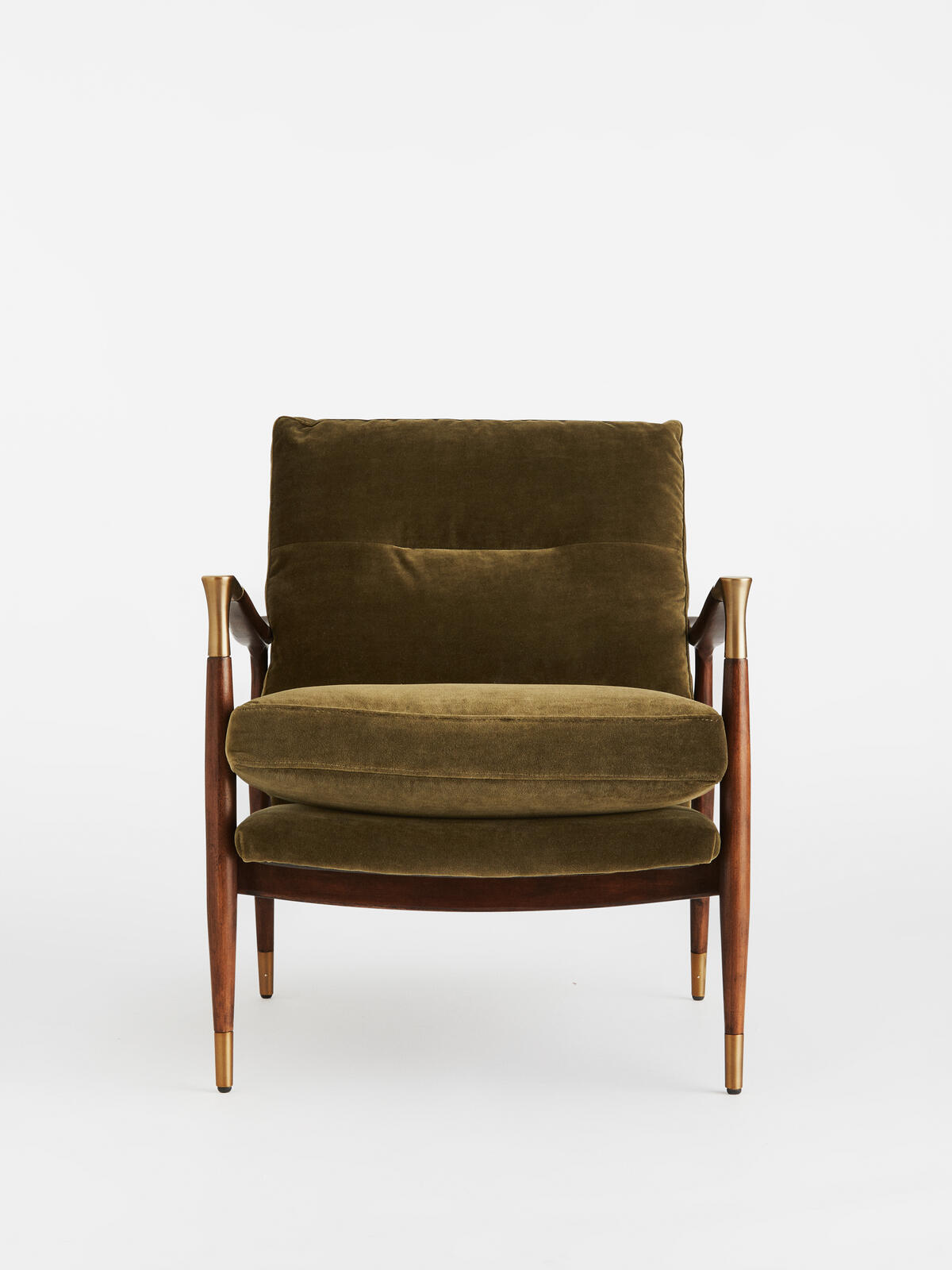 Theodore Armchair, Velvet, Olive, US - Soho Home