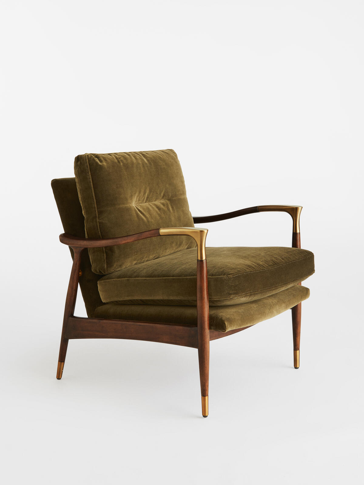 Theodore Armchair, Velvet, Olive, US - Soho Home