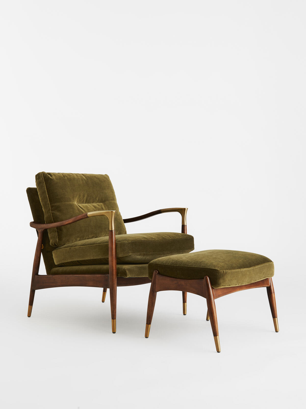 Theodore Armchair, Velvet, Olive, US - Soho Home