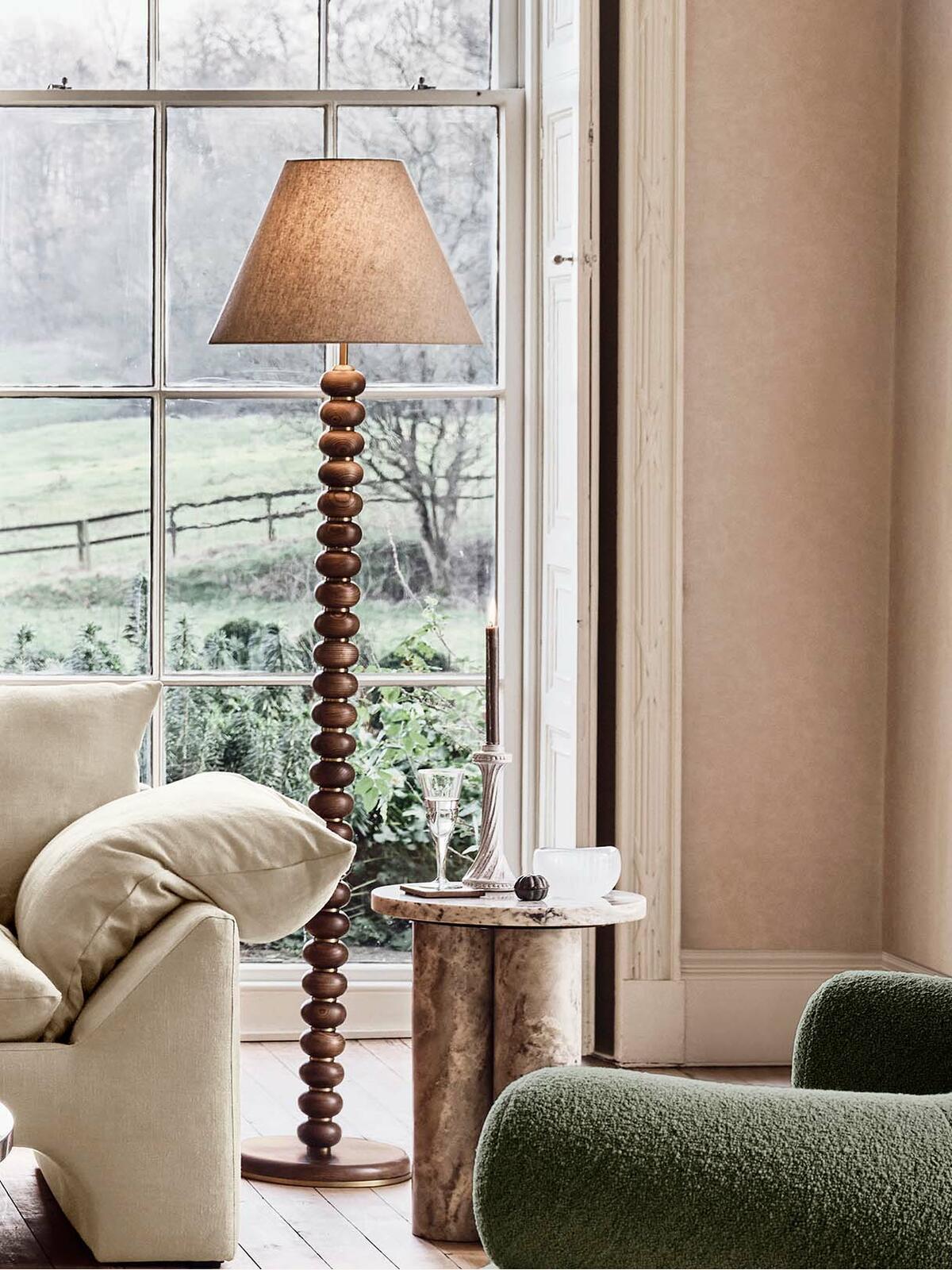 Greyson Floor Lamp, Oak, Tall - Soho Home