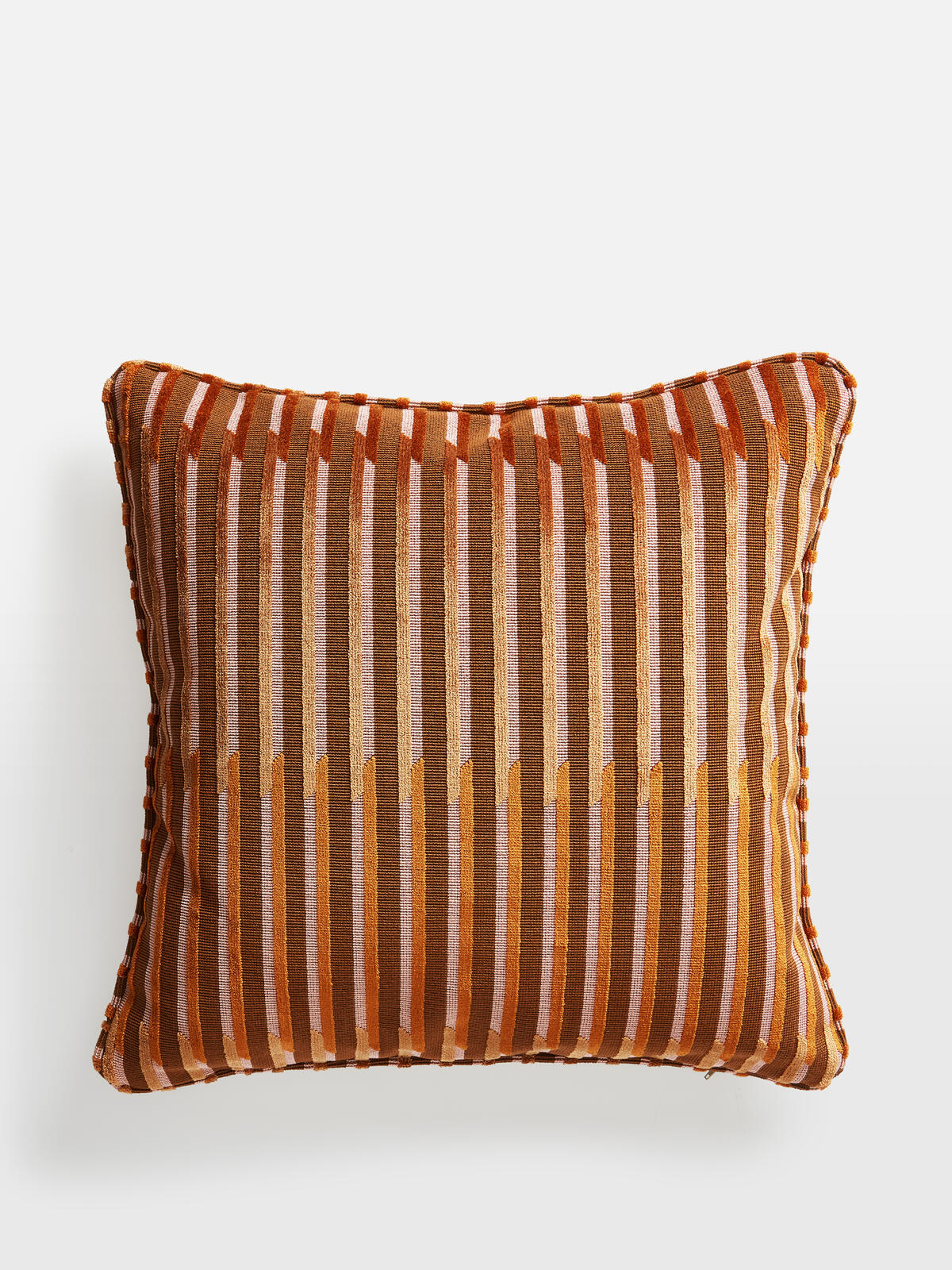 Pierre Frey Velvet Lines Cushion, Rust - Soho Home