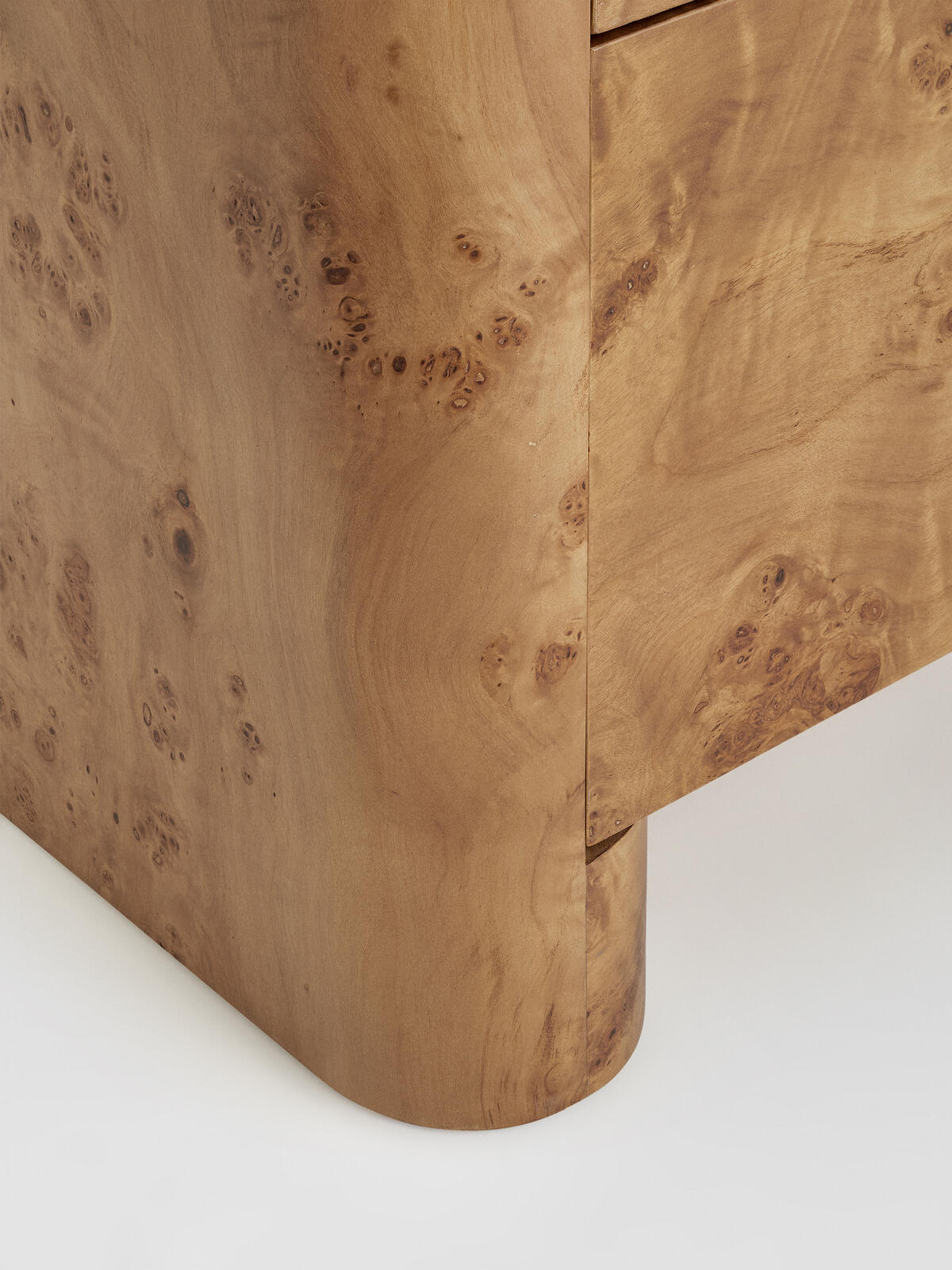 Warwick Bedside Table, Mappa Burl - Soho Home