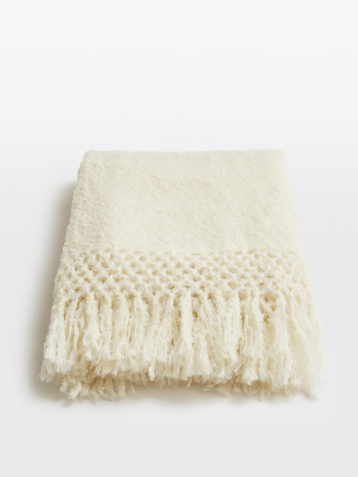 Aurora Alpaca Boucle Throw, Cream, US - Soho Home